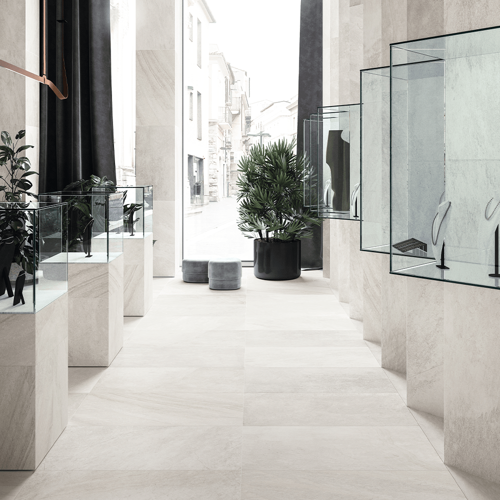 Porcelanato Blended White 60x120 cm - Atika