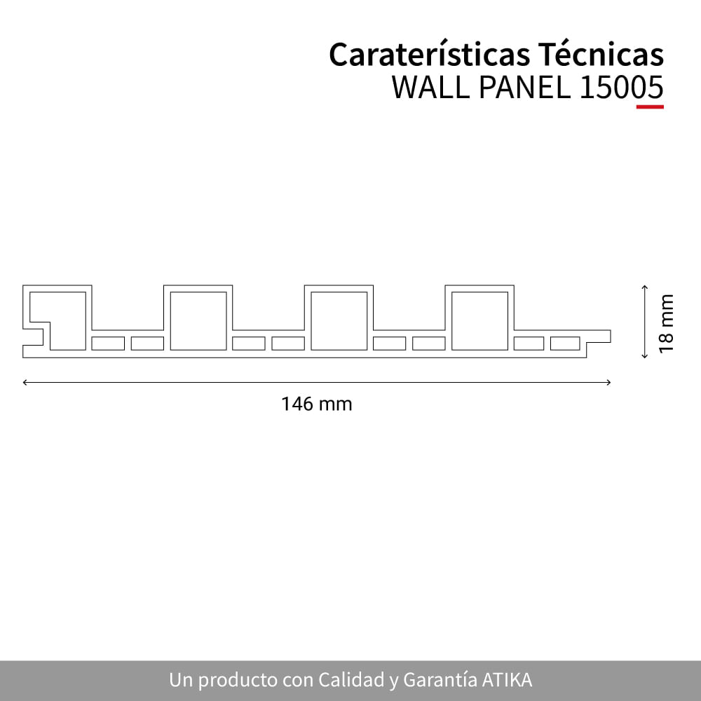 Wall Panel 15005 Teka 2900x146x18 mm - Atika